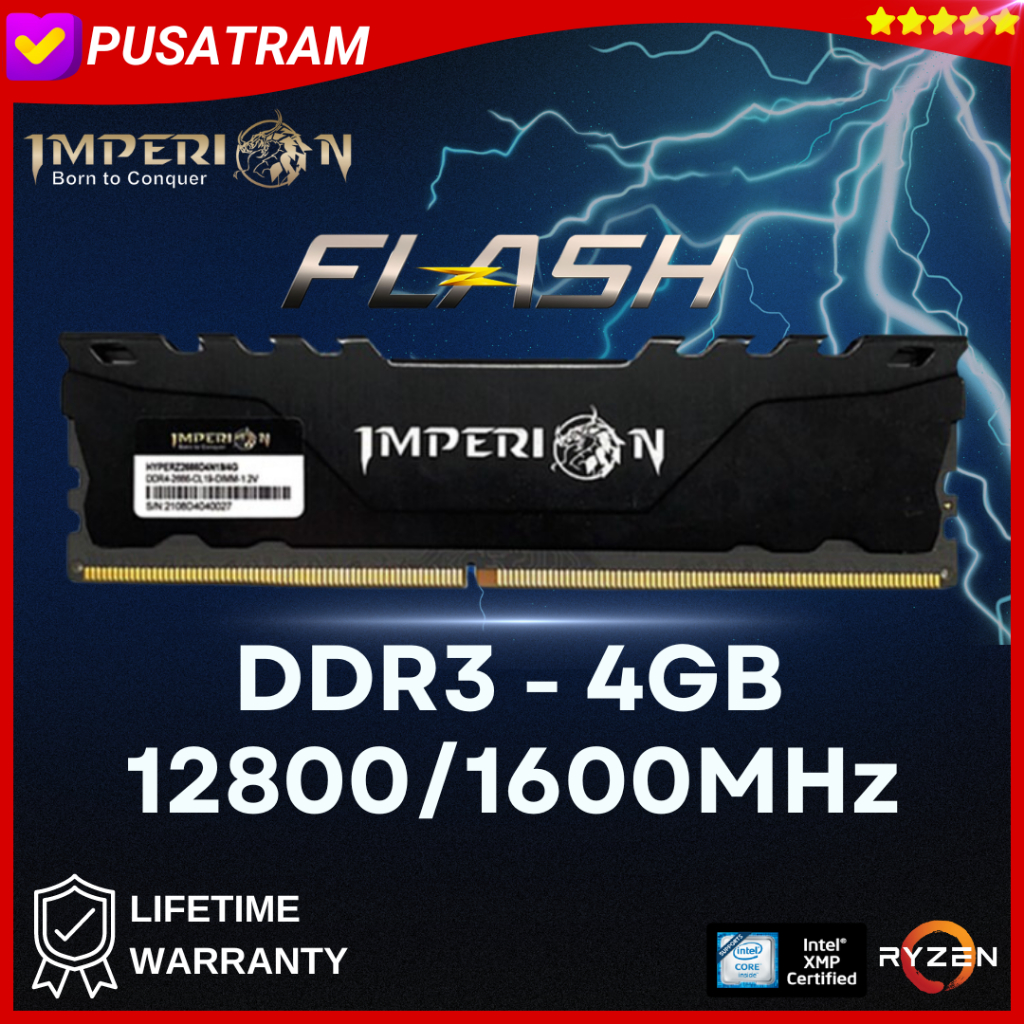 Jual RAM IMPERION HYPERZ FLASH DDR3 4GB 1600 MHz PC 12800 RAM GARANSI RESMI | Shopee Indonesia