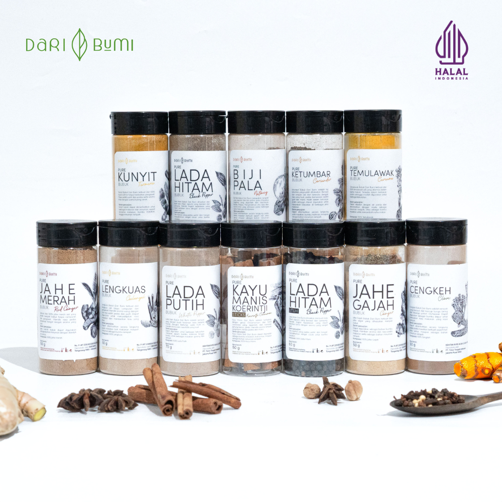 Jual Bumbu Rempah Bubuk Organik Premium, Kunyit Temulawak Jahe Merah ...