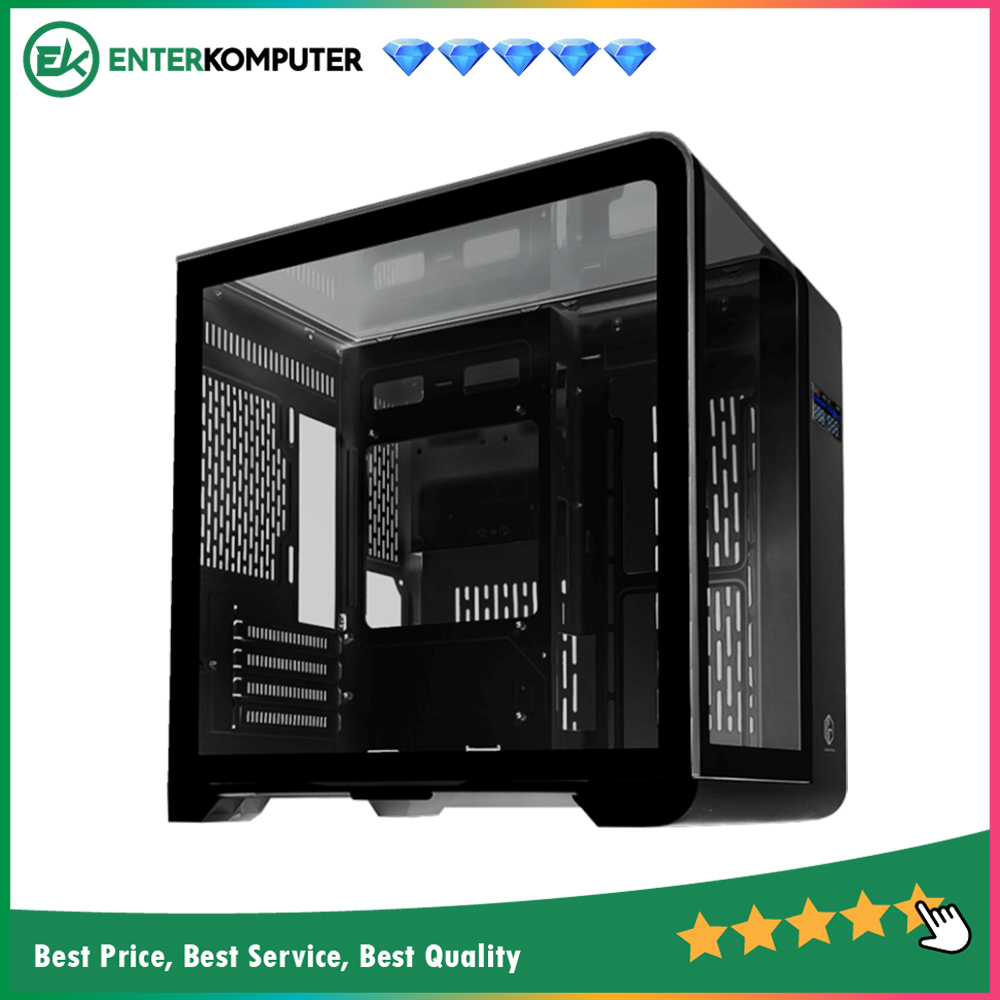 Jual CUBE GAMING ATHOS BLACK - mATX Gaming Case - Front-Top Stylish Curve & Left Side Tempered ...