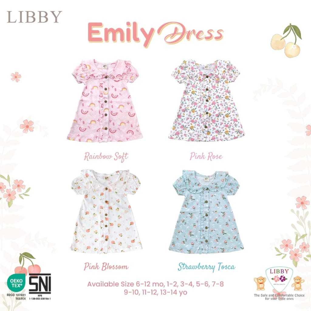 Jual LIBBY EARTH COLOUR EMILY DRESS ANAK PEREMPUAN MOTIF 6BULAN ...