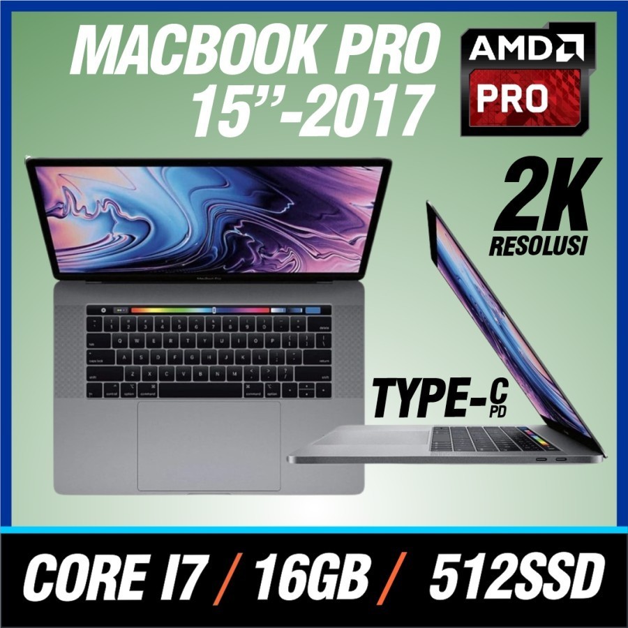 Jual APPLE MACBOOK PRO-Core i7-16GB RAM-512GB SSD-AMD-13inc--2017-touch A1707 | Shopee Indonesia