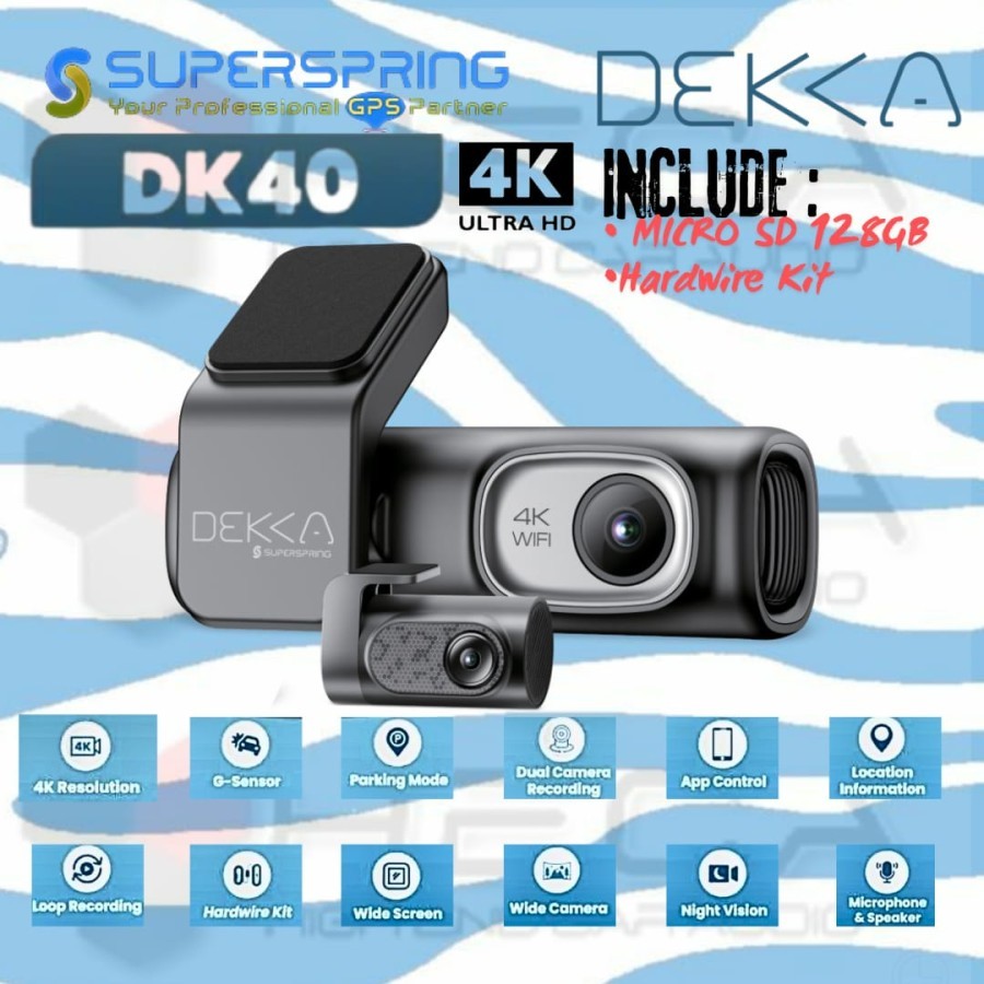 Jual Superspring DEKKA DK40 Front & Rear Set Dashcam 4K Camera DVR WIFI Dash Cam CCTV Kamera ...