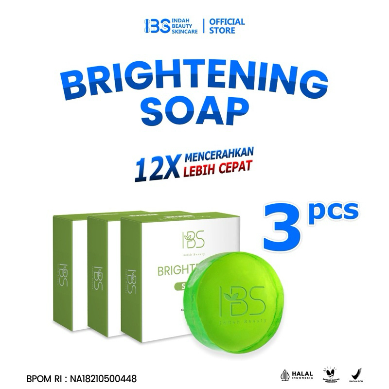 Jual IBS Sabun pencerah wajah dan badan bpom (50gr x 3 Pcs Hijau ...