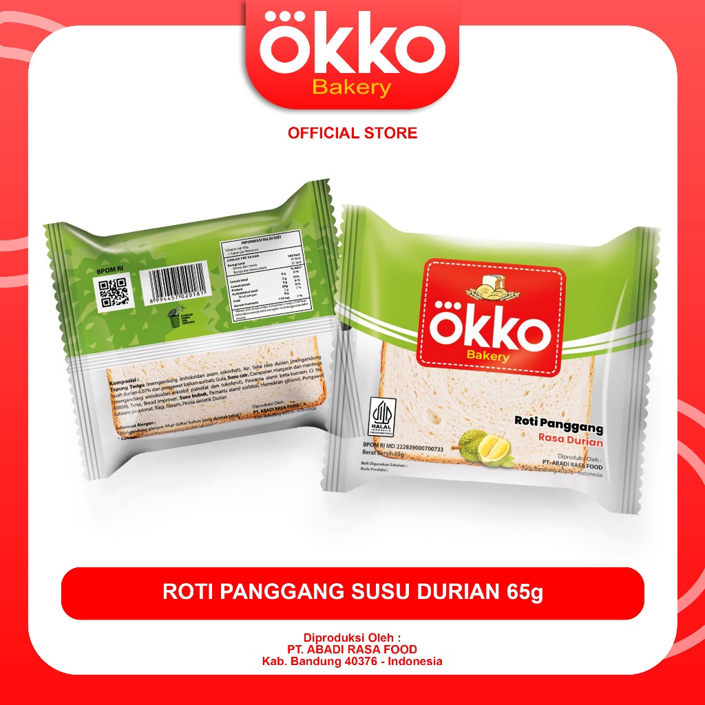 Jual Roti Okko Panggang Durian 65g | Shopee Indonesia