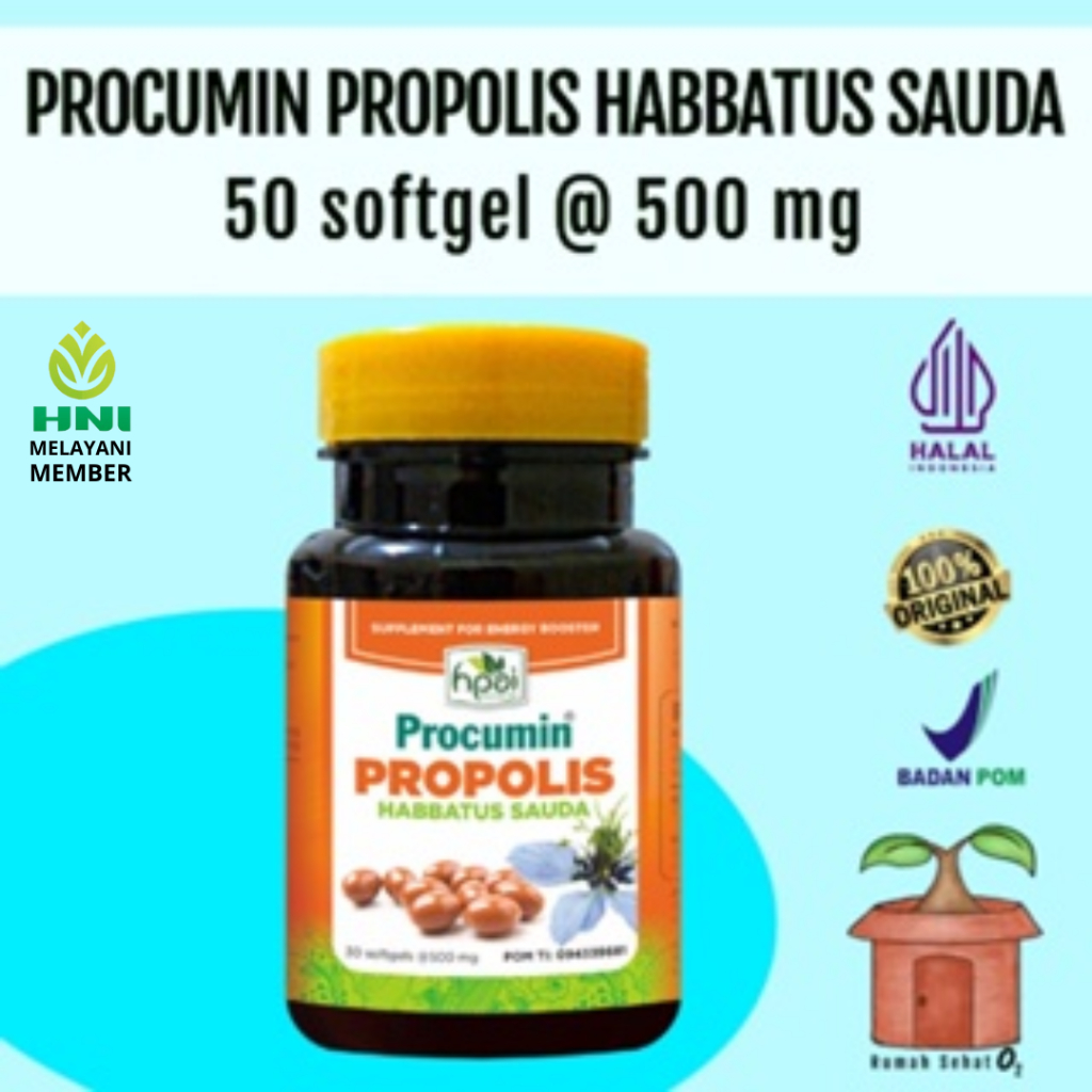Jual Kapsul Minyak Habbatus Sauda Propolis HNI Procumin Propolis ...