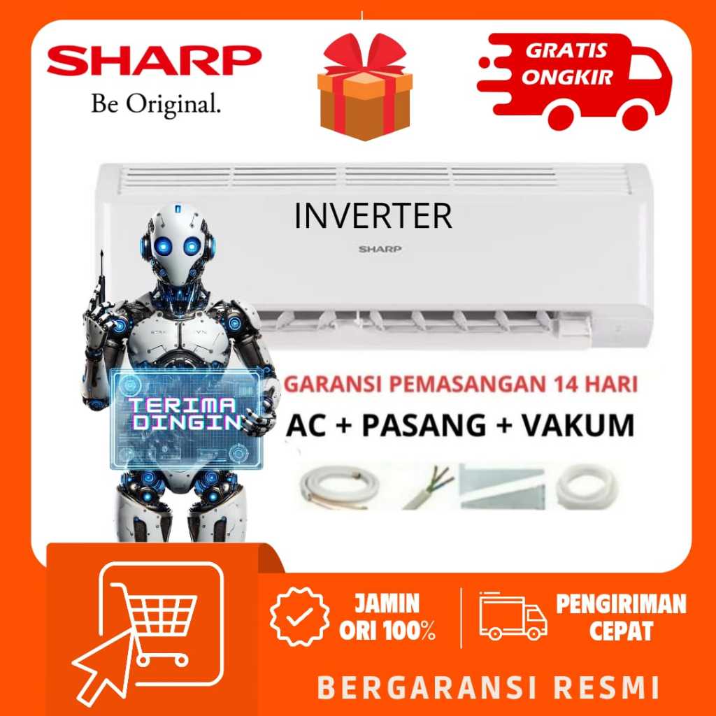 Jual AC SHARP AU/AH X6BEY 1/2 PK INVERTER + PASANG AU - X6BEY 0,5PK ...