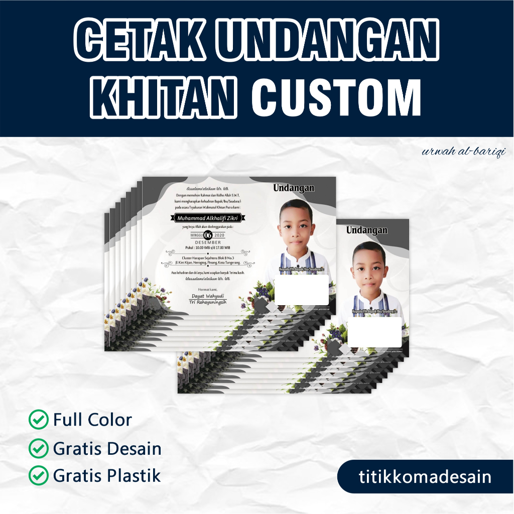 Jual Undangan Khitan Anak Custom 20 Lembar | Shopee Indonesia