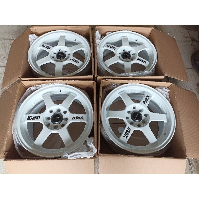 Jual velg te37 ring 15 white gloss | Shopee Indonesia