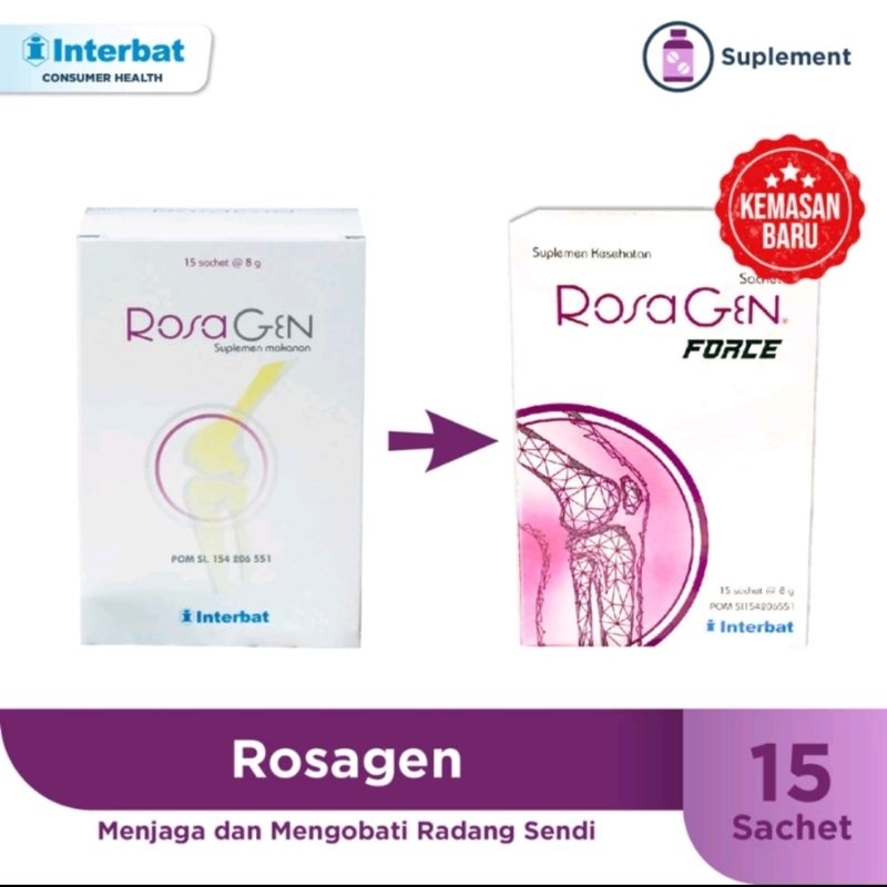 Jual ROSAGEN FORCE SUPLEMEN ATASI PERSENDIAN TULANG SENDI ROSAGEN 15 ...