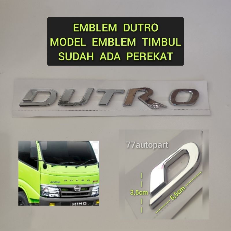 Jual Logo Mobil Truck Emblem DUTRO Model Timbul Warna Chrome | Shopee ...