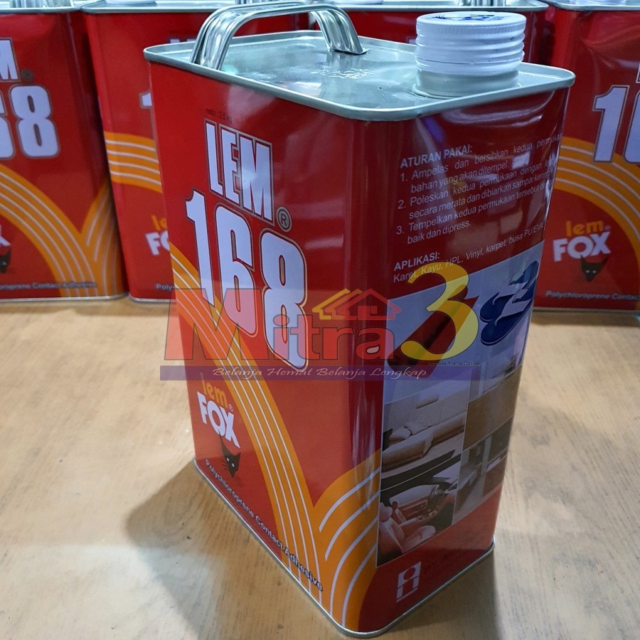 Jual Lem Kuning FOX 168 Galon 2,5 kg (Lem HPL, Edging, Karpet, Vinyl) | Shopee Indonesia