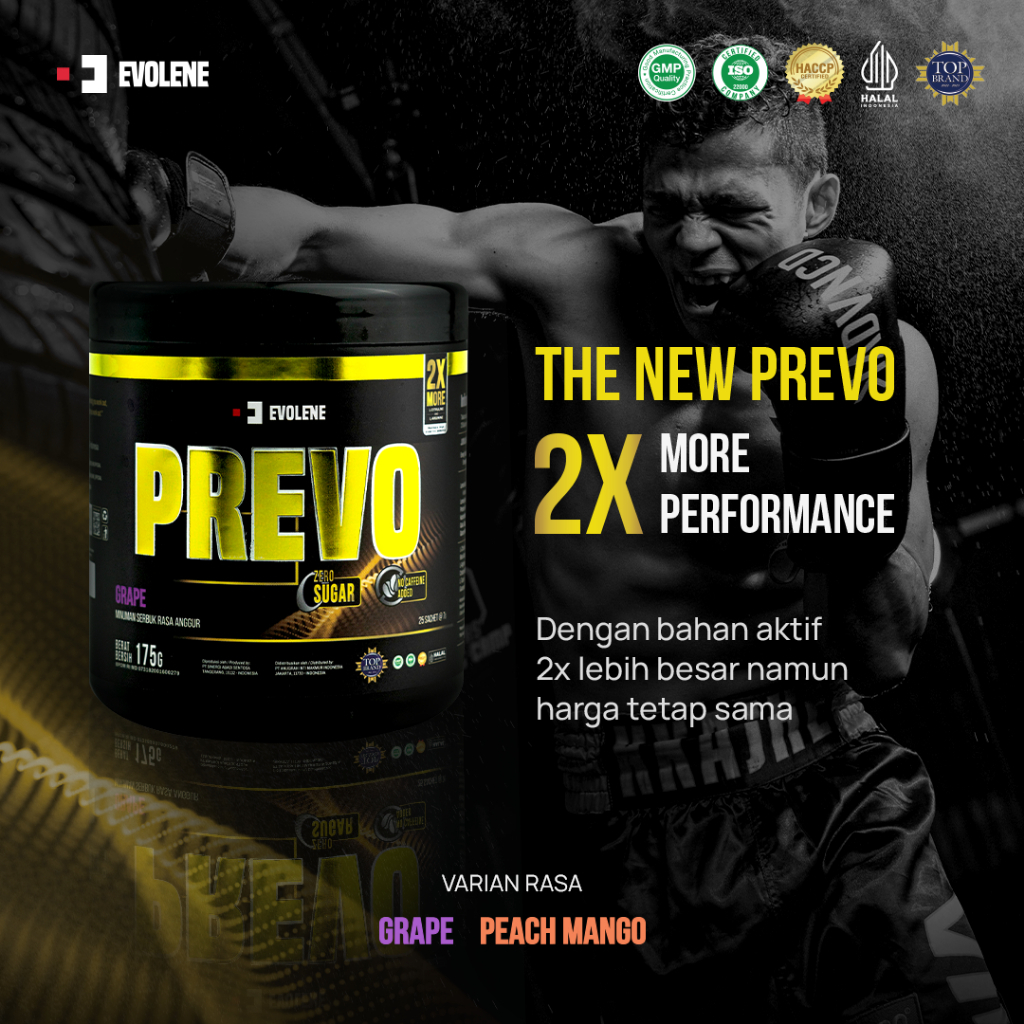 Jual PREVO 1 BOX 45 SACHET Pre-Workout yang HALAL dan BPOM - Pre Workout Evolene Evoline Evolen ...
