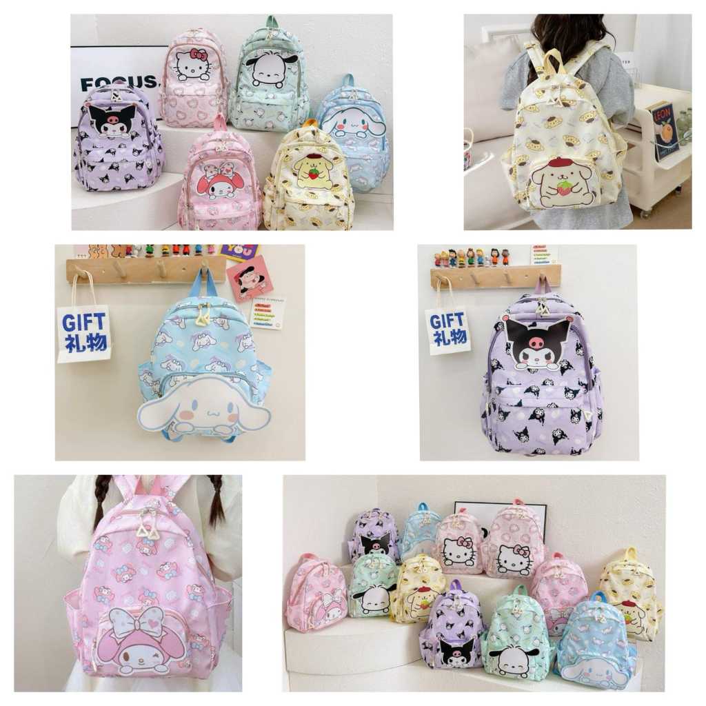 Jual Tas Ransel anak sekolah TK SD PAUD Sanrio Cinnamoroll My melody Kuromi Pompurin nylon bag ...