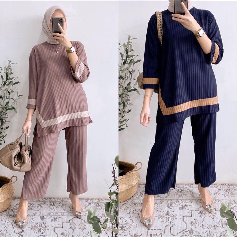 Jual Setelan One Set Knit Hornet Wanita Premium Terbaru Viral Kekinian - Amira Set | Shopee ...