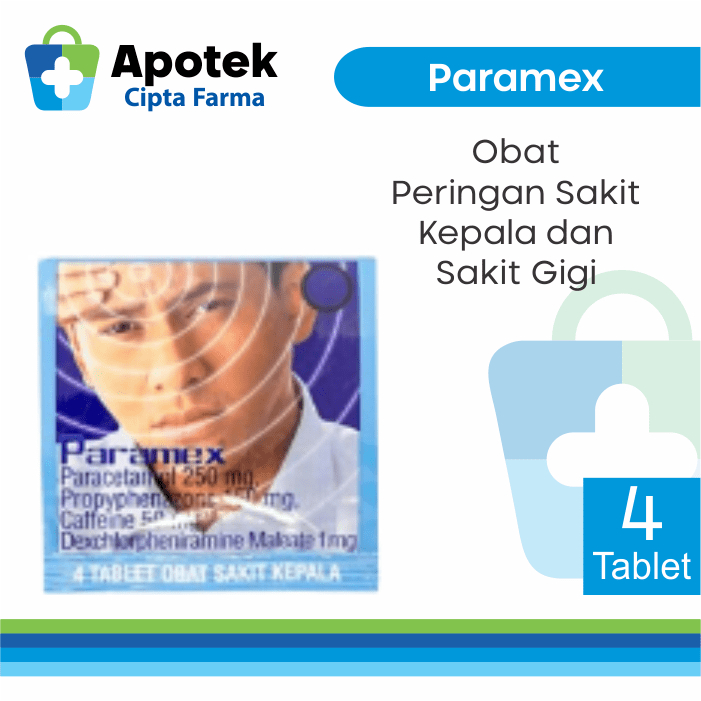 Jual Paramex Paramek Tablet Paracetamol Caffeine Kafein Ibuprofen Ibu ...