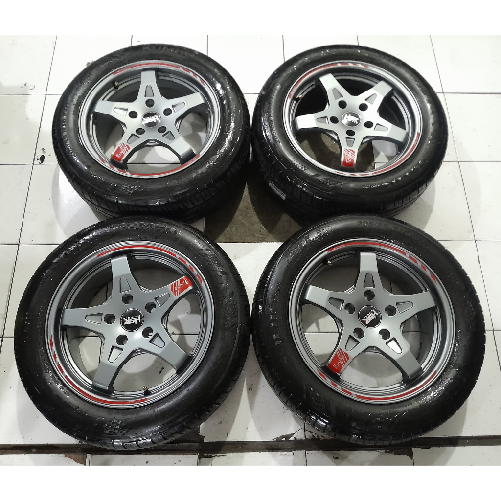 Jual VELG MOBIL BEKAS HSR PENTE RING 16 LEBAR 7 LOBANG 5X114,3 + BAN 205 55 R16 CAKEP BUAT CITY ...