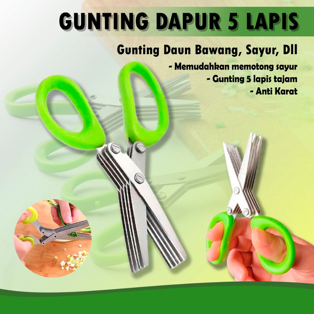 Jual RALALI Gunting 5 Lapis Sayur Daun Bawang - Gunting Dapur Serbaguna ...