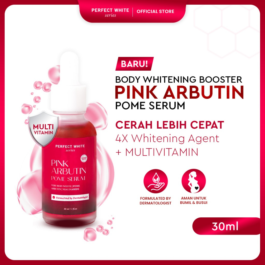 Jual PERFECT WHITE Pink Arbutin Pome Serum Body with Very Bery White ...
