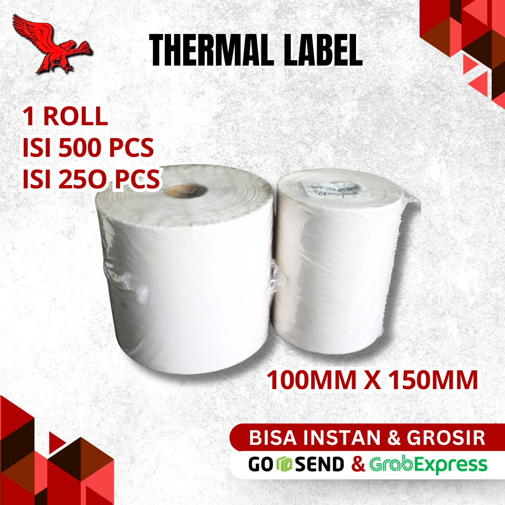 Jual Kertas Thermail Stiker Thermal 100x150 isi 500 & 250 lembar, Label ...