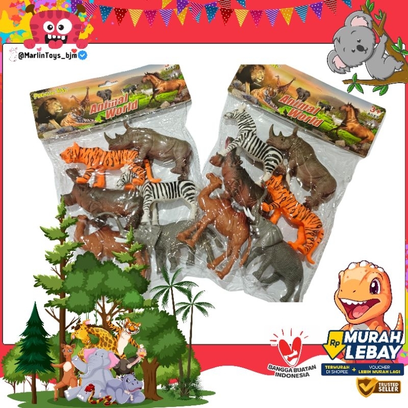 Jual Mainan Anak-anak Kebun Binatang Lengkap | Animal Zoo Set Original ...