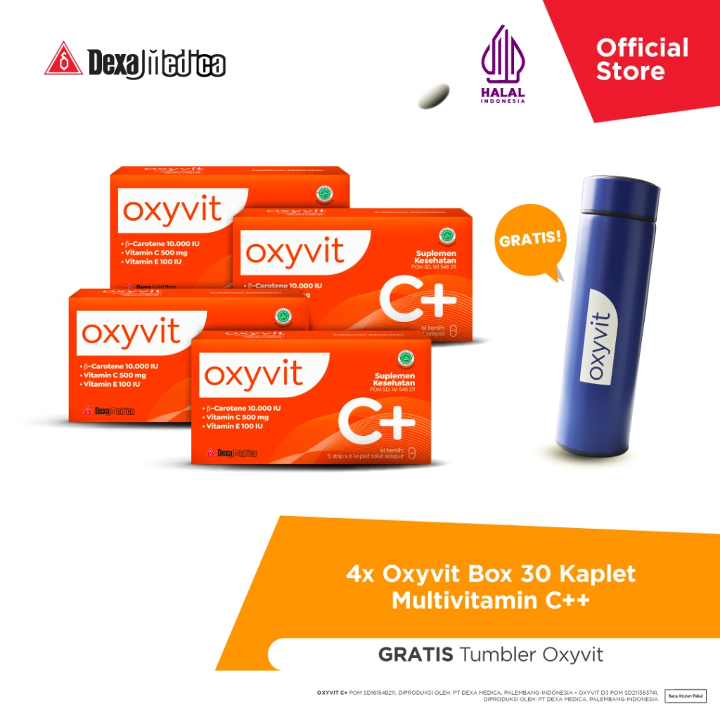 Jual Oxyvit Multivitamin C+ 30 Kaplet x 4 unit - FREE Hadiah | Shopee ...