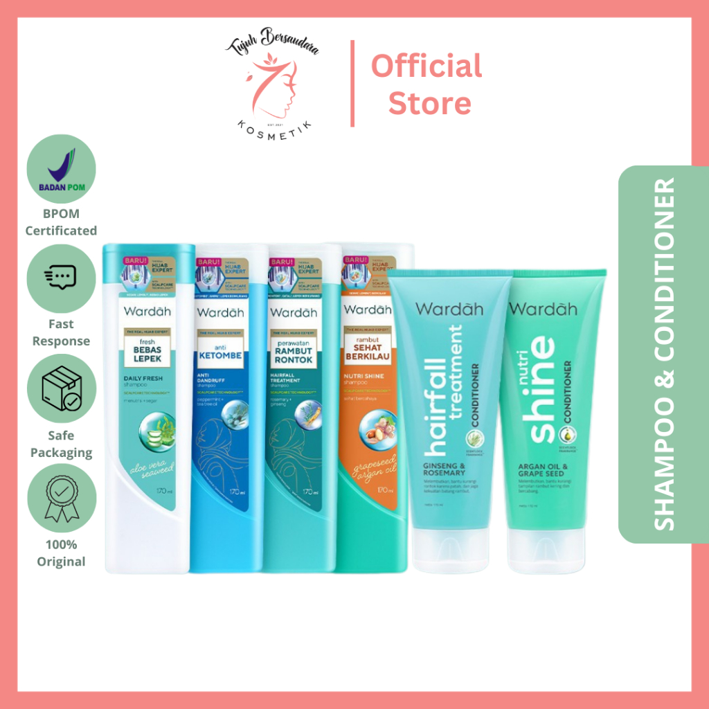 Jual Wardah Shampoo & Conditioner Series 170 ml | Anti Dandruff | Daily ...