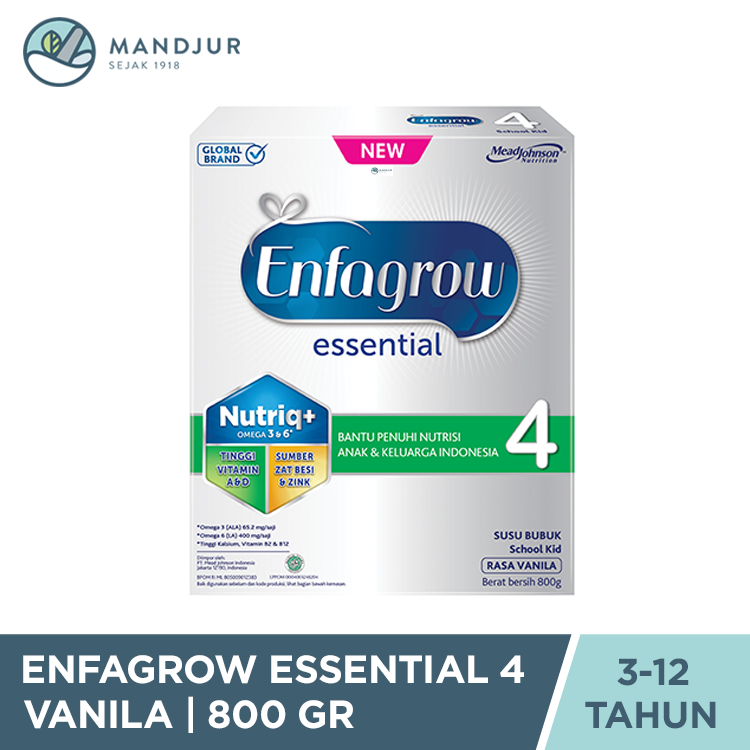 Jual Enfagrow Essential 4 Vanila 800 Gram | Shopee Indonesia