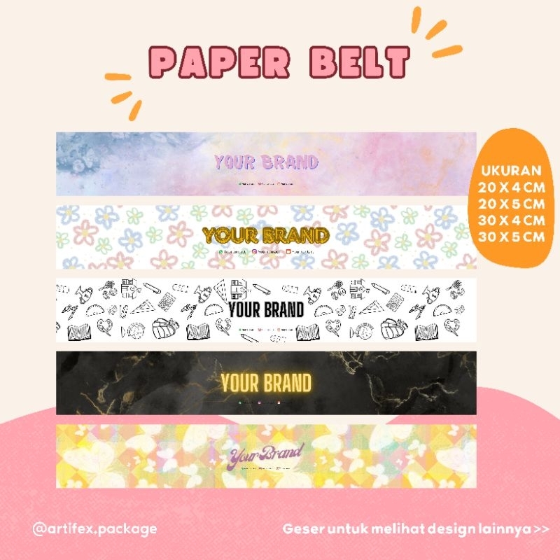 Jual CUSTOM PAPER BELT | Packaging Sleeve | Label Hampers | Paper ...