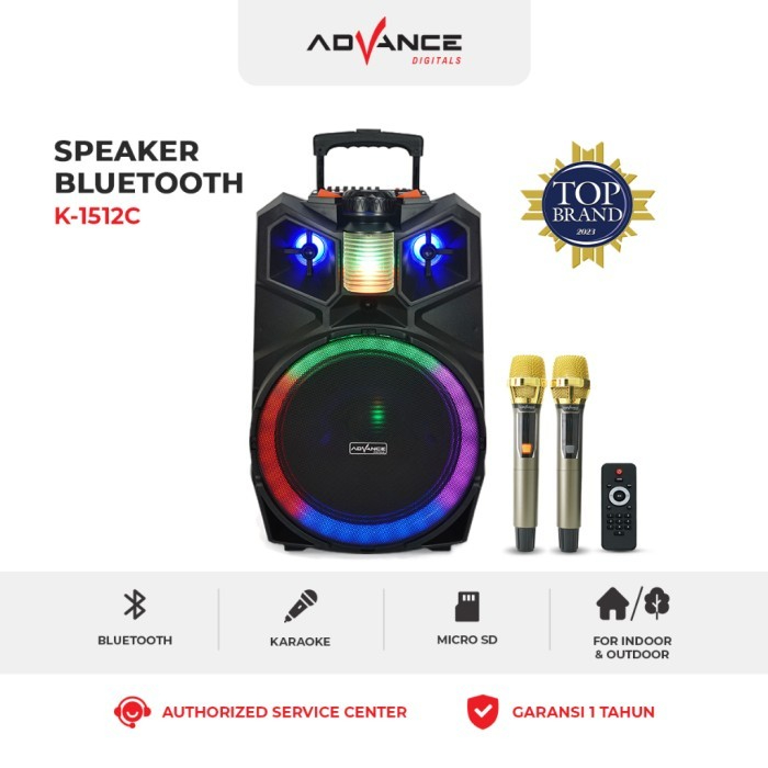 Jual ADVANCE K-1512 C SPEAKER MEETING BLUETOOTH K 1512C 15" INCH FREE 2 MIC WIRALESS- GARANSI ...
