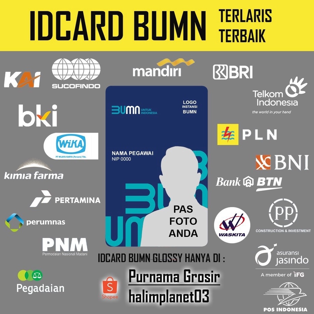 Jual KODE T48J Cetak idcard emoney BUMN Terbaru name tag id card baru ...