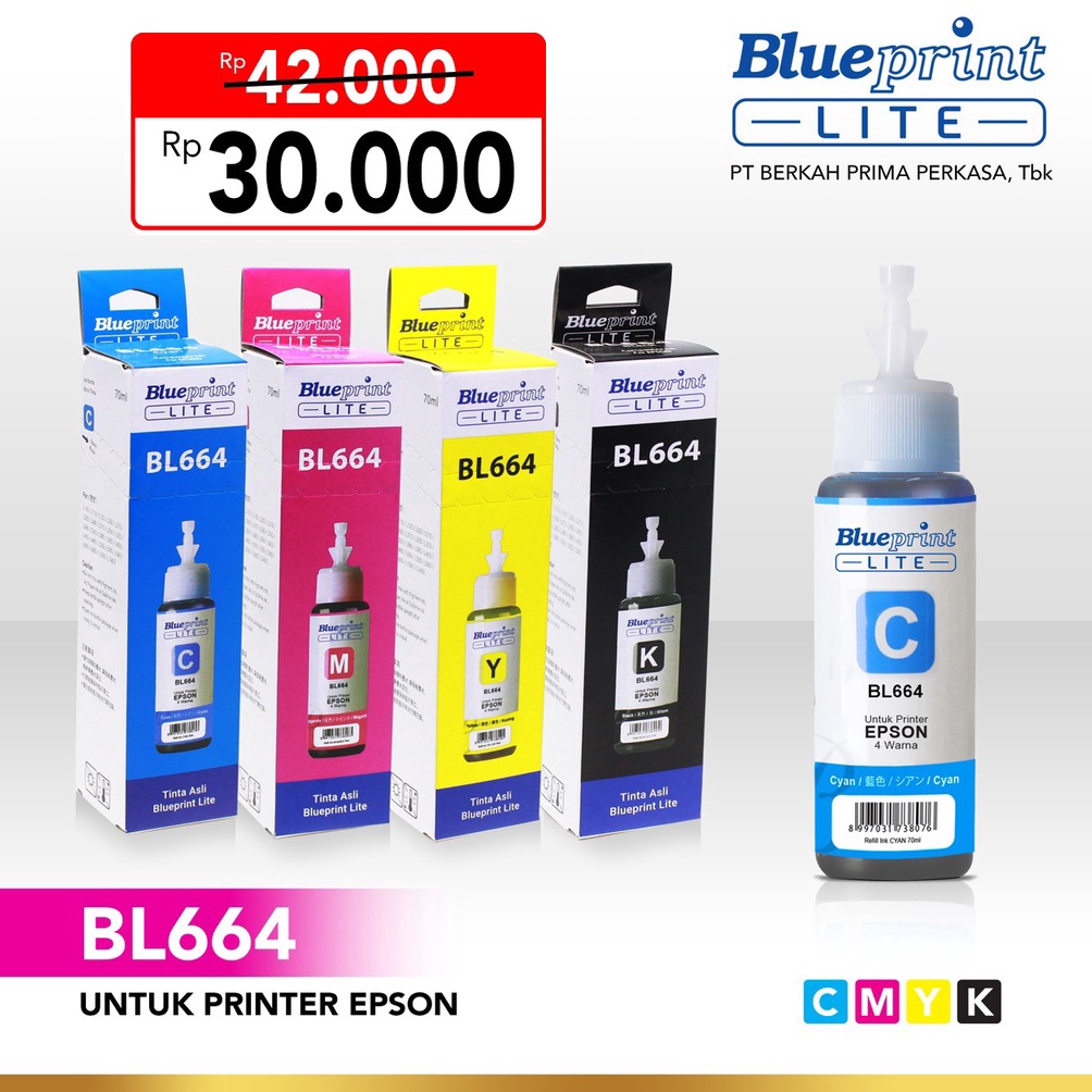 Jual KODE S5Y Tinta Epson BLUEPRINT Lite 664 For Printer Epson L12 L35 ...