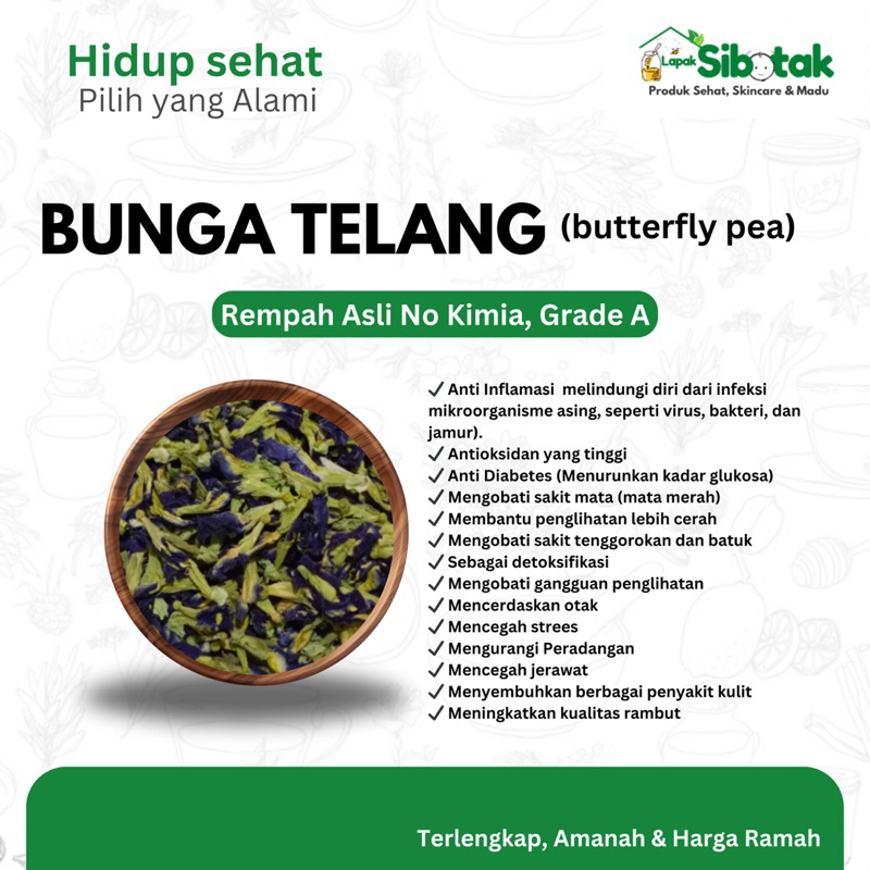 Jual BUNGA TELANG / TEH TELANG KERING ORIGINAL | Shopee Indonesia