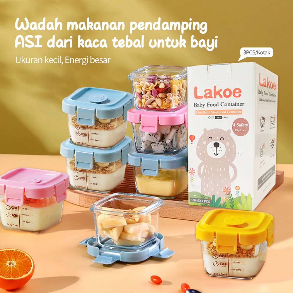 Jual Tempat Mpasi Kaca Wadah Mpasi Kaca Penyimpanan Mpasi Glass Baby ...