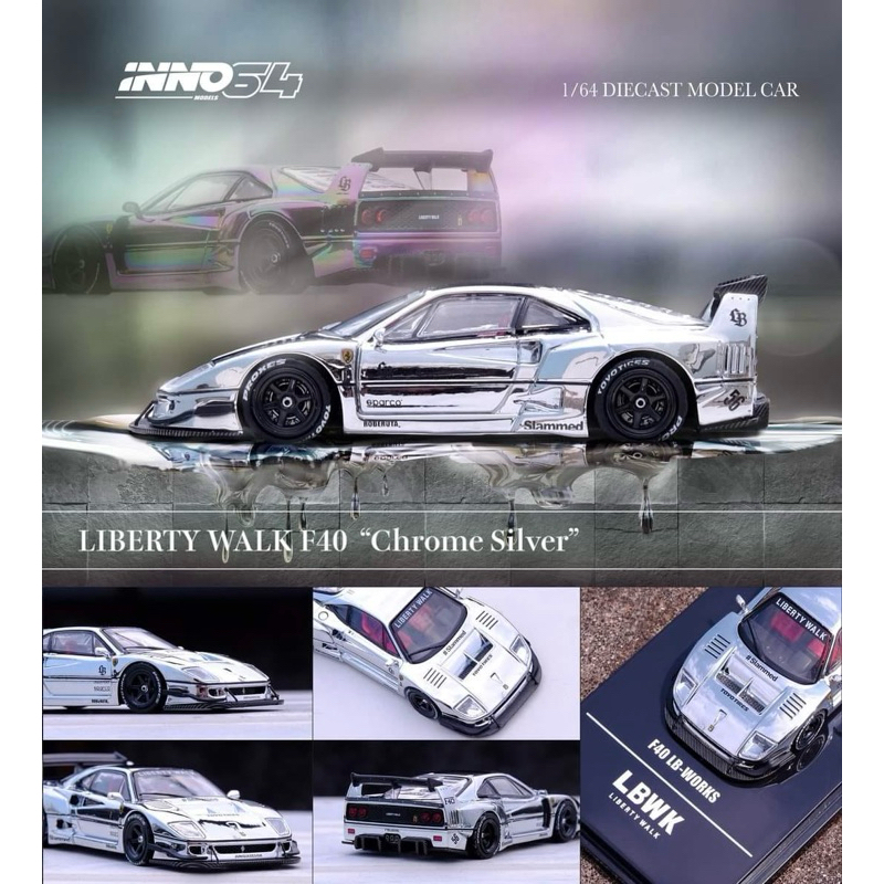 Jual Inno 64 LBWK Ferrari F40 Chrome Silver Hobby Expo China 2024 ...