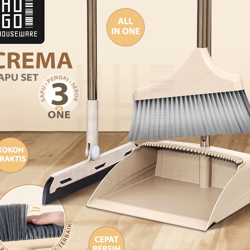 Jual HJ6 HUGO Sapu Lantai 3 in 1 Broom Set Alat Pembersih Lantai Sapu ...