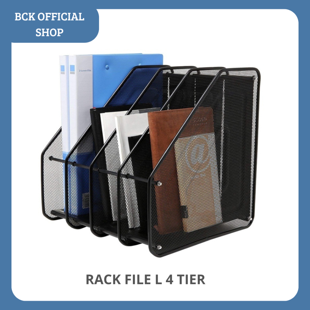 Jual Rak Dokumen L layer 4 Tier Magazine Frame File Rack | Shopee Indonesia