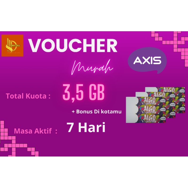Jual VOUCHER AXIS Aigo ( 3,5 Gb ) | Shopee Indonesia