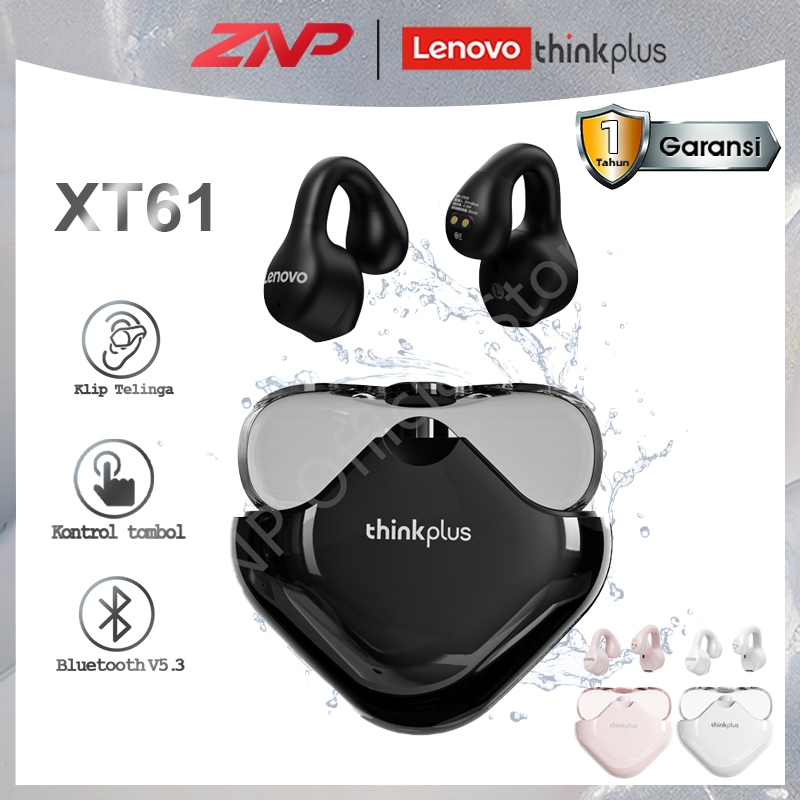 Jual ZNP X Lenovo Thinkplus XT61 TWS Earphone Nirkabel Bluetooth 5.3 Klip Telinga Headset ...