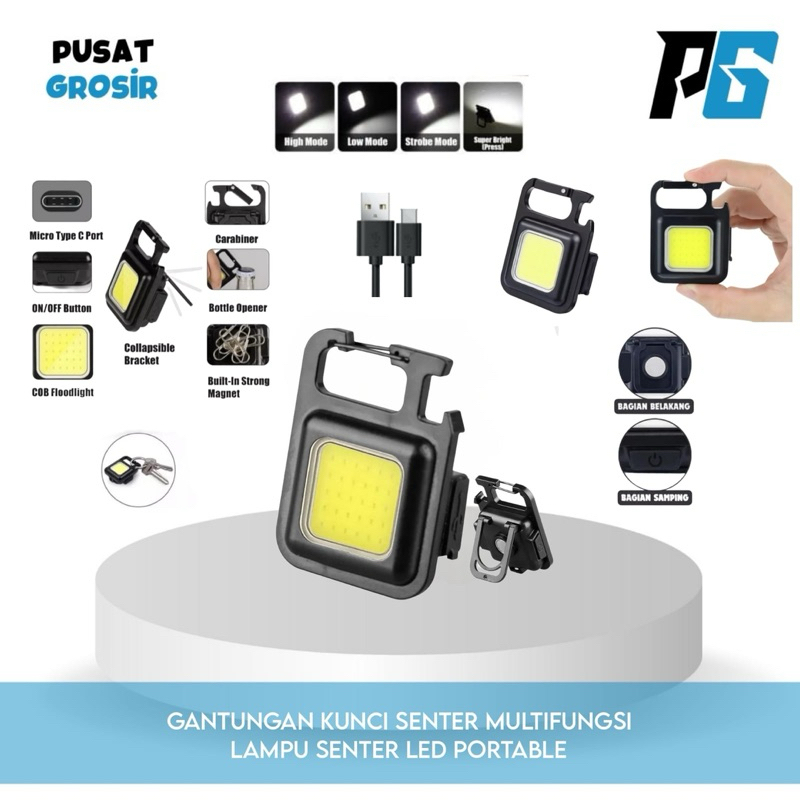 Jual Lampu Senter ( Keychain ) Light Camping Led cob Gantungan Kunci ...