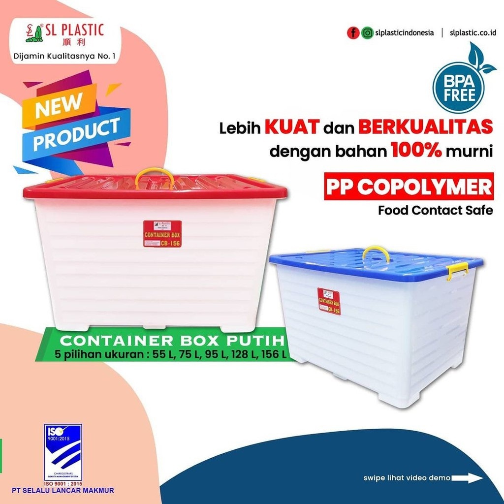 Jual Box Storage / Container Box Kontainer CB- 45 Liter Putih ...