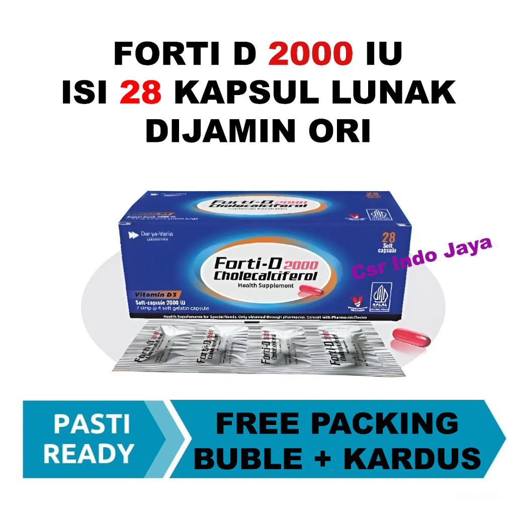 Jual FORTI-D FORTI D 2000 BOX ISI 28 Suplemen Vitamin D3 | Shopee Indonesia