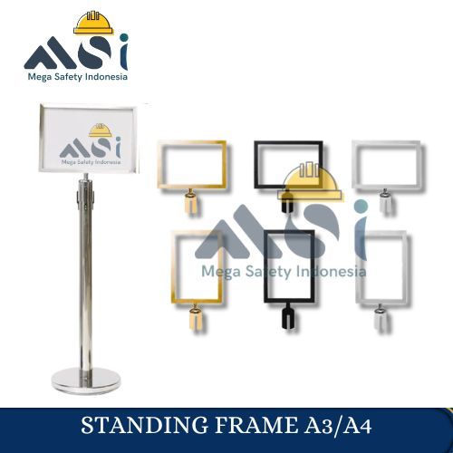 Jual Standing Sign Frame Stainless Papan Tiang Antrian | Shopee Indonesia