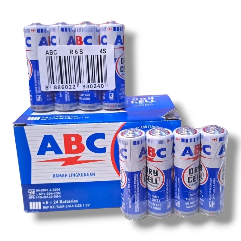 Jual Batu Baterai ABC AA | Battery ABC blue AA 1 Box ( isi 24 ) | Shopee Indonesia