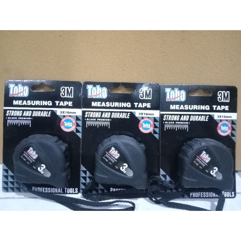 Jual Meteran toho 3m BLACK PREMIUM (ORI) | atat ukur plat 3m Hitam ...