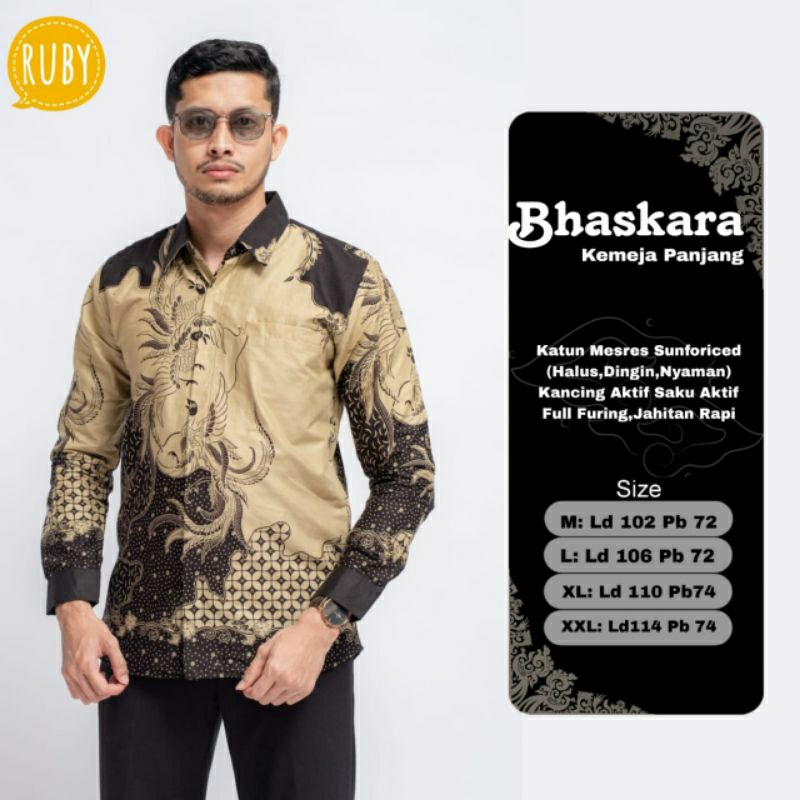 Jual Bhaskara Hem Kemeja Batik Pria Lengan Panjang Katun Sragenan By ...