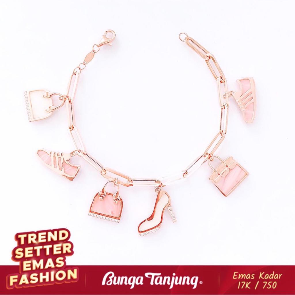 Jual GELANG PAPERCLIP VARIASI SEPATU - EMAS 17K - BUNGA TANJUNG GOLD ...
