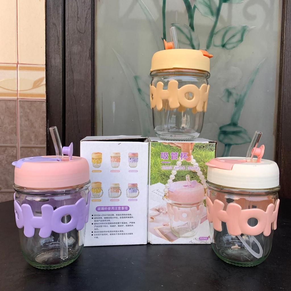 Jual Tumbler Gelas Minum Kaca HOHO Kaca Aesthetic BOX | Shopee Indonesia
