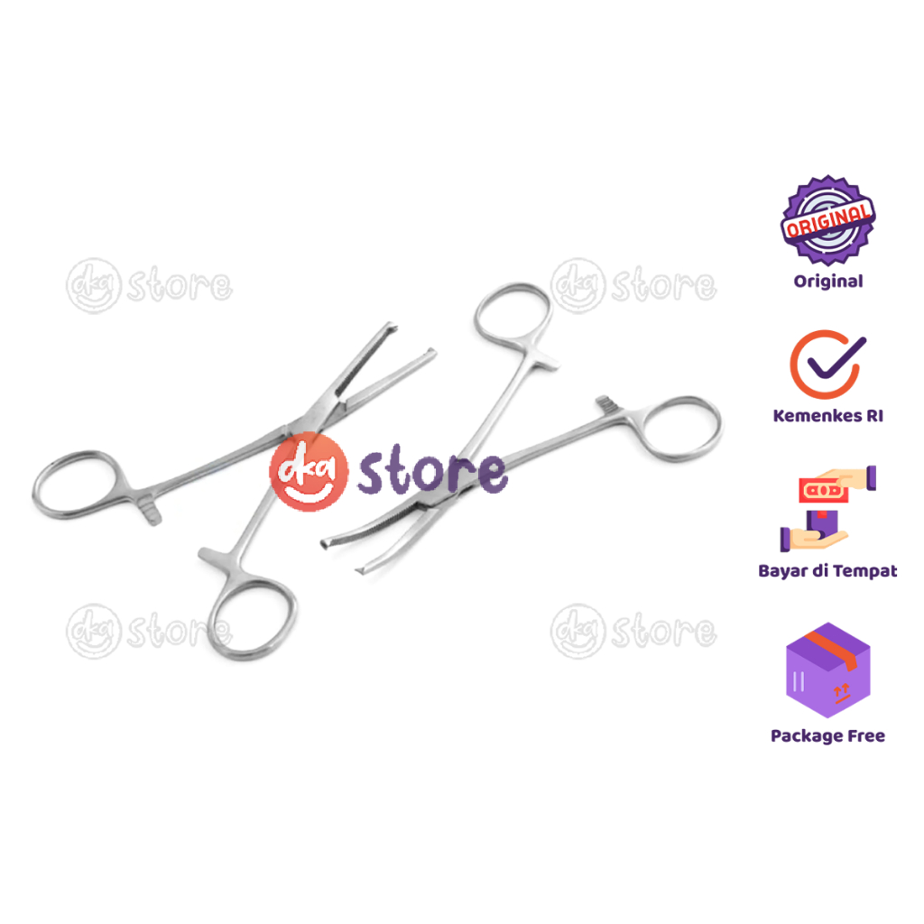 Jual Kocher Forceps 14cm Instrumen Medis / Clamp Lurus Bengkok ...