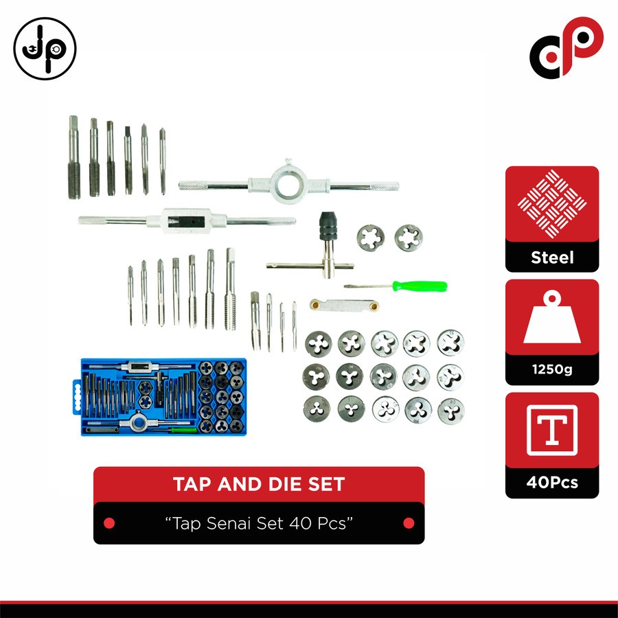 Jual Tap and Die Set | Tap Senai Set 40 Pcs | Shopee Indonesia