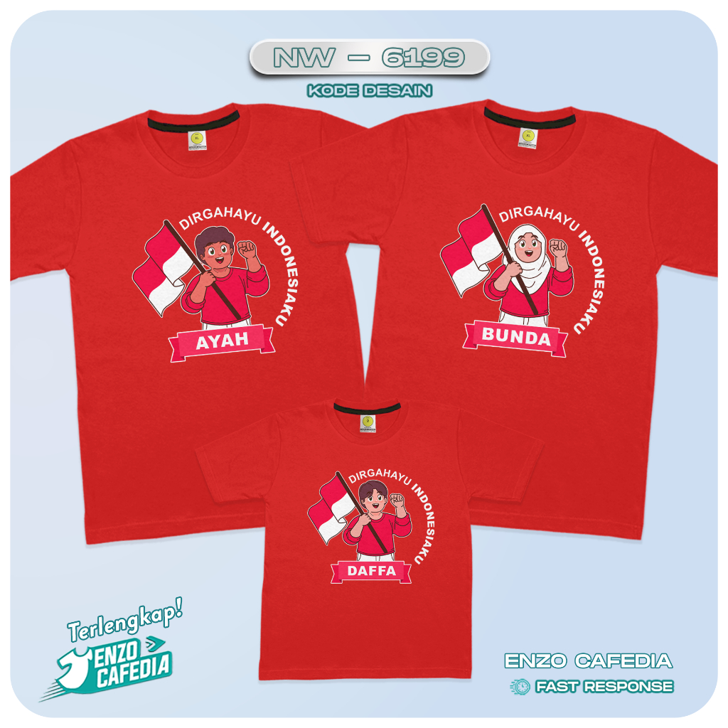 Jual ENZO Baju Kaos Agustusan Kemerdekaan Indonesia 17 Agustus Keluarga ...